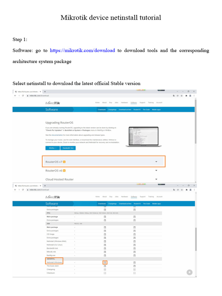 Mikrotik Device Netinstall Tutorial | PDF | Ip Address | Booting