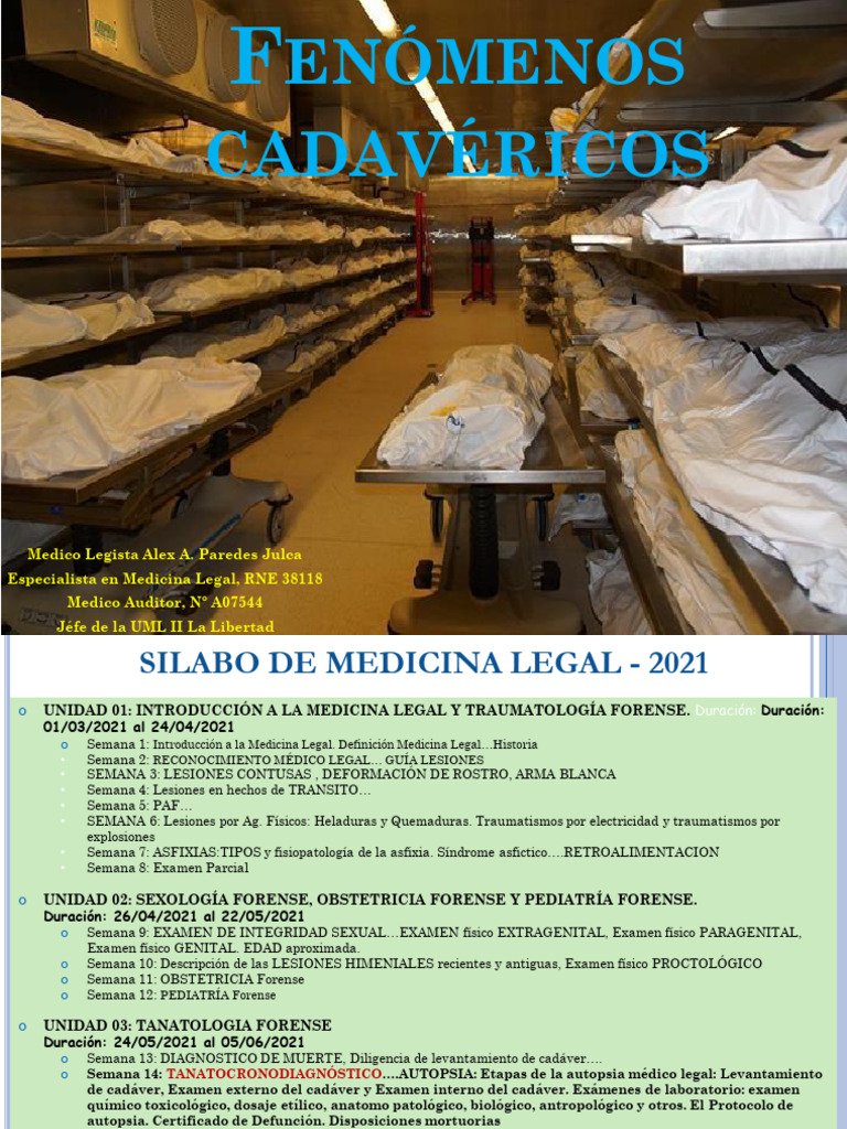 14 Fenomenos Cadavéricos | PDF