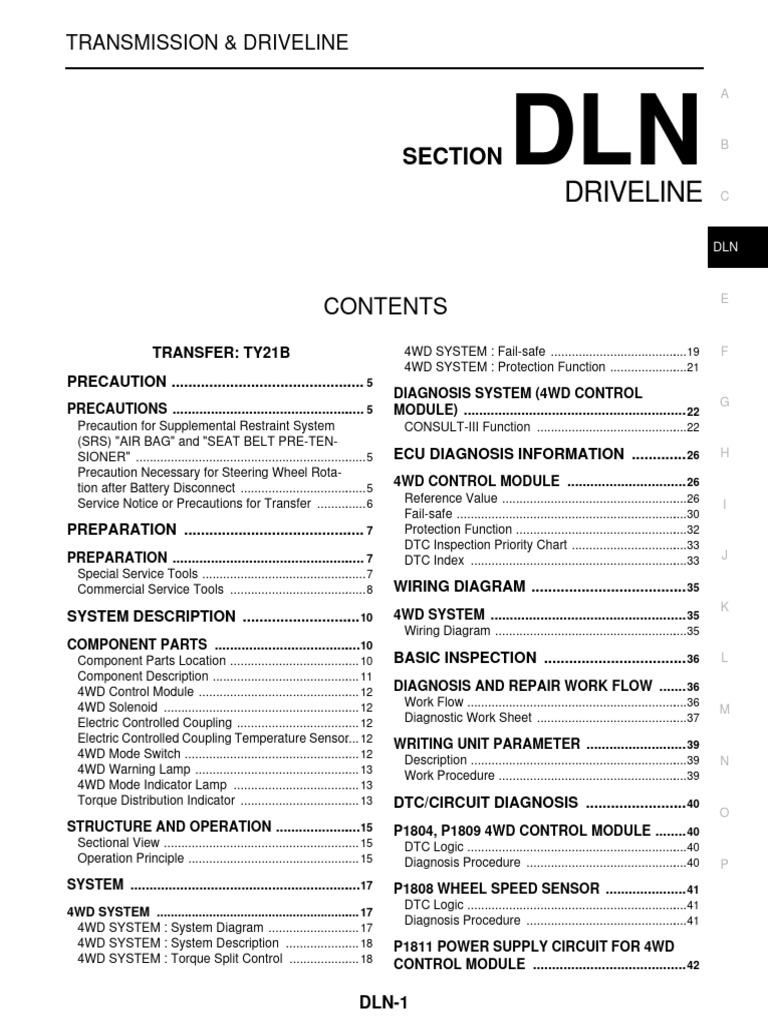 Driveline: Section | PDF | Airbag | Four Wheel Drive