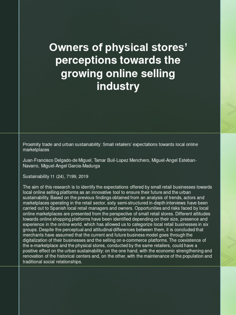 Owners of Physical Stores' Perceptions Towards The Growing Online ...