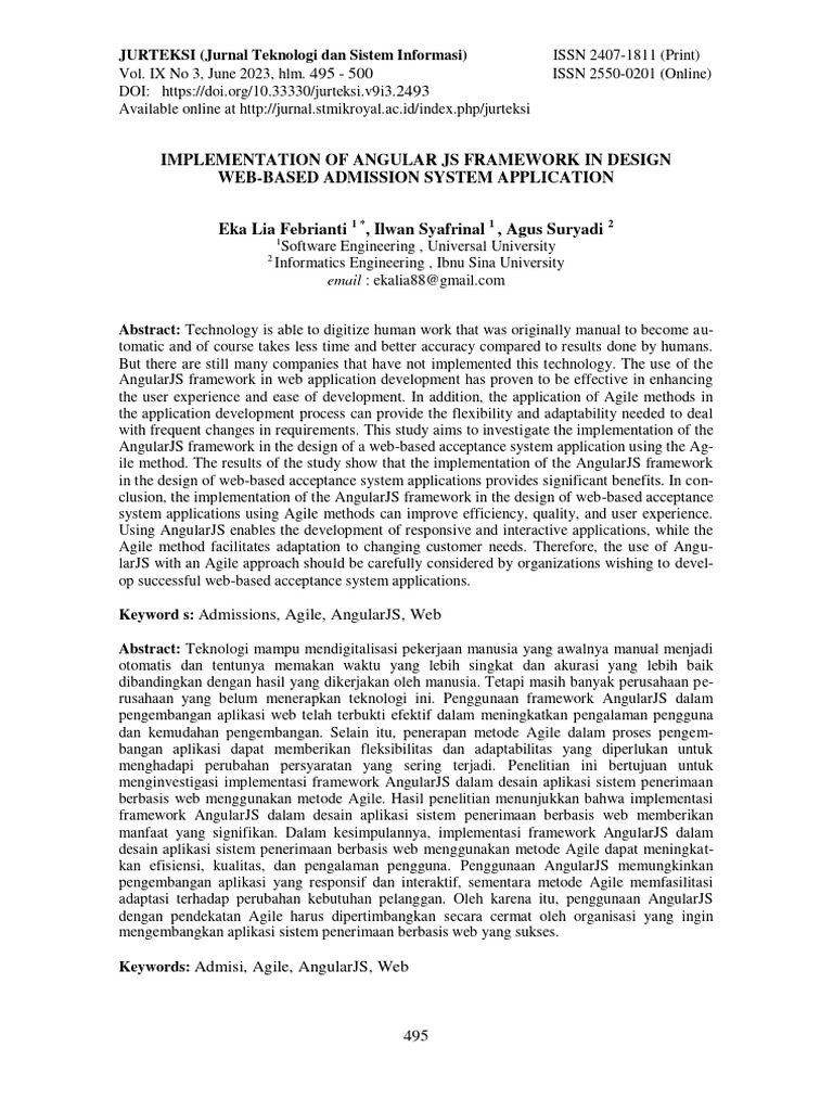 Implementation of Angular Js Framework in Design Web-Based Admission System Application | PDF ...