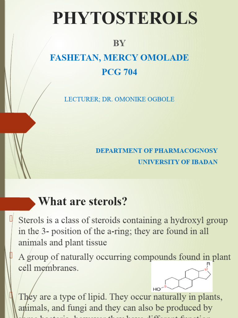 OMOLADE Phytosterols | PDF | Cholesterol | Nutrition