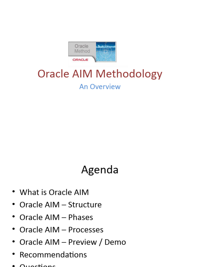 Oracle AIM Methodology: An Overview | PDF | Software Development Process | Project Management