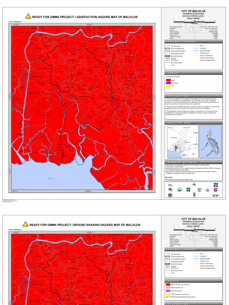 Malolos Bulacan Hazard Maps | PDF