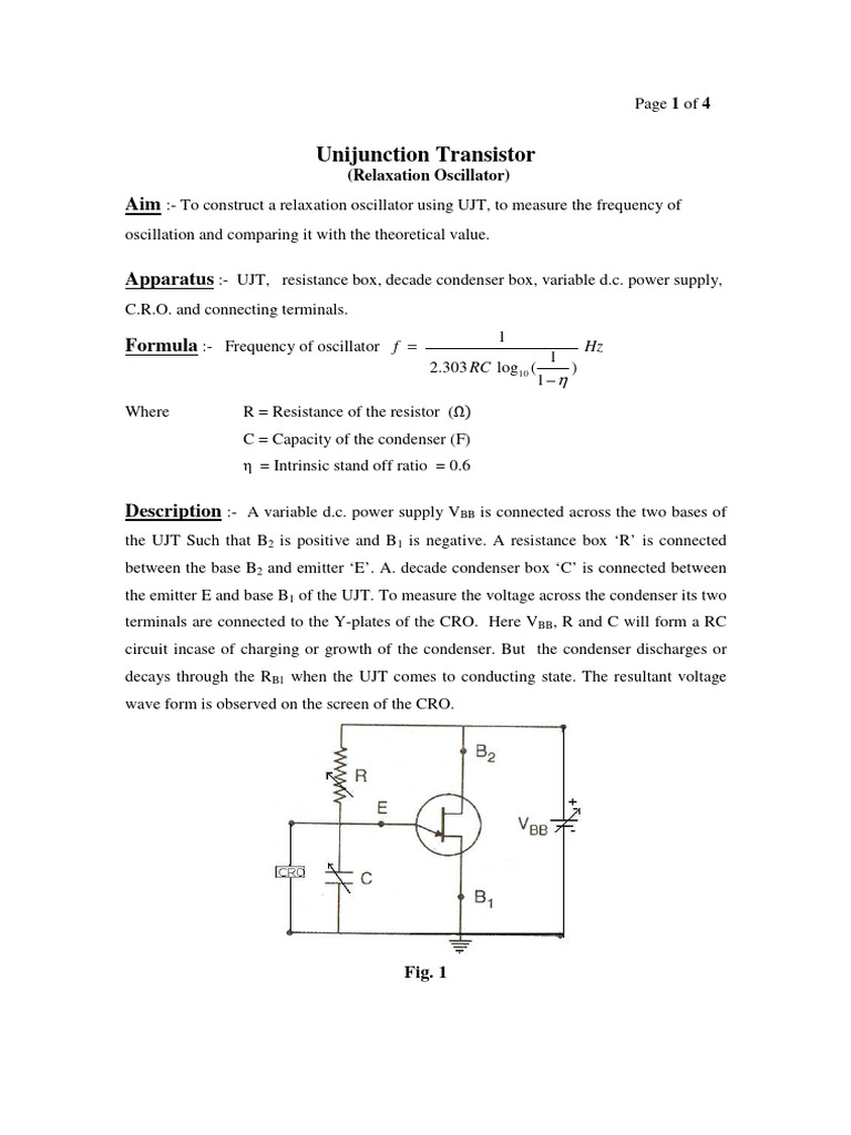 Ujt Oscillator | PDF | Capacitor | Electronic Oscillator