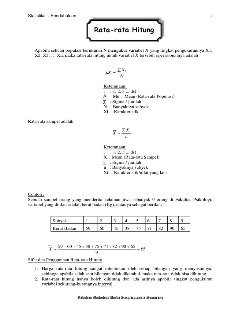 Statistika - 2 Rata-Rata Hitung | PDF