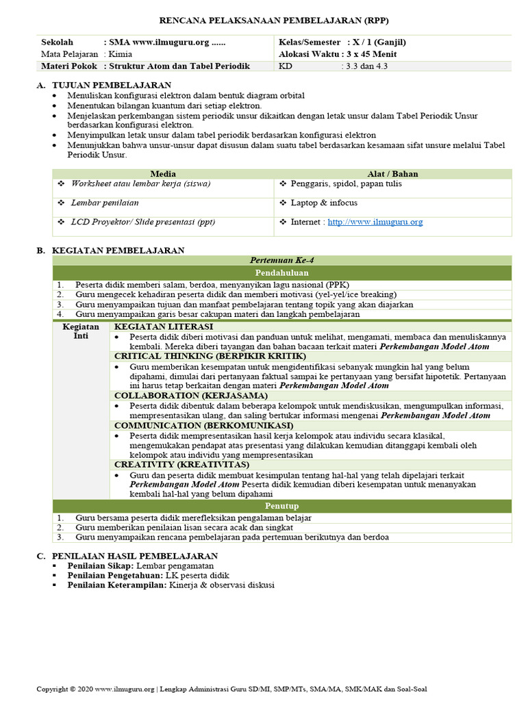 2.4 RPP I Kimia Kelas 10 | PDF