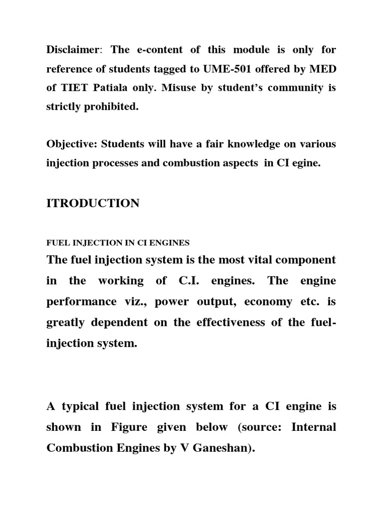 CI Engine Fuel Injection Overview | PDF | Liquefied Petroleum Gas ...
