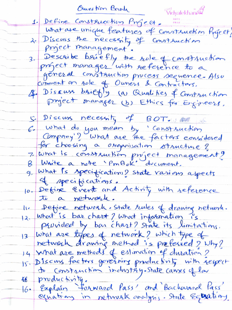 Cpm Question Bank Pdf