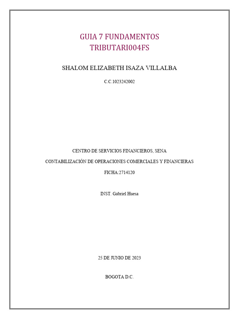 Guia 7 Fundamentos Tributarios | PDF | Impuestos | Impuesto al valor ...