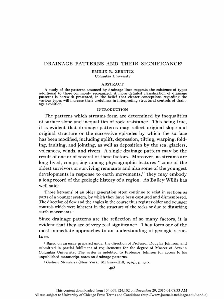 Drainage Patterns: Types and Significance | PDF | Valley | Stream