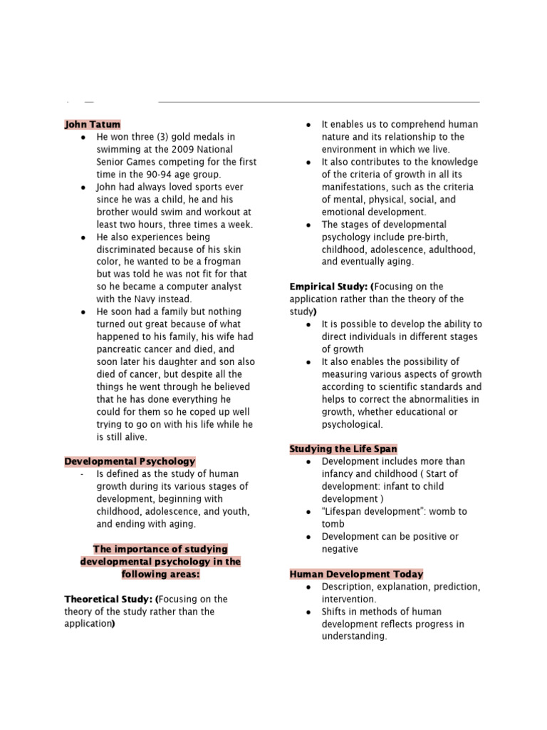 Developmental Psychology Notes | PDF