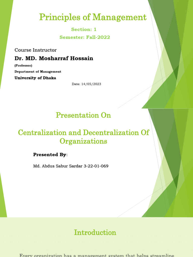 Presentation On Centralization and Decentralization | PDF ... Presentation On Centralization and Decentralization | PDF ...