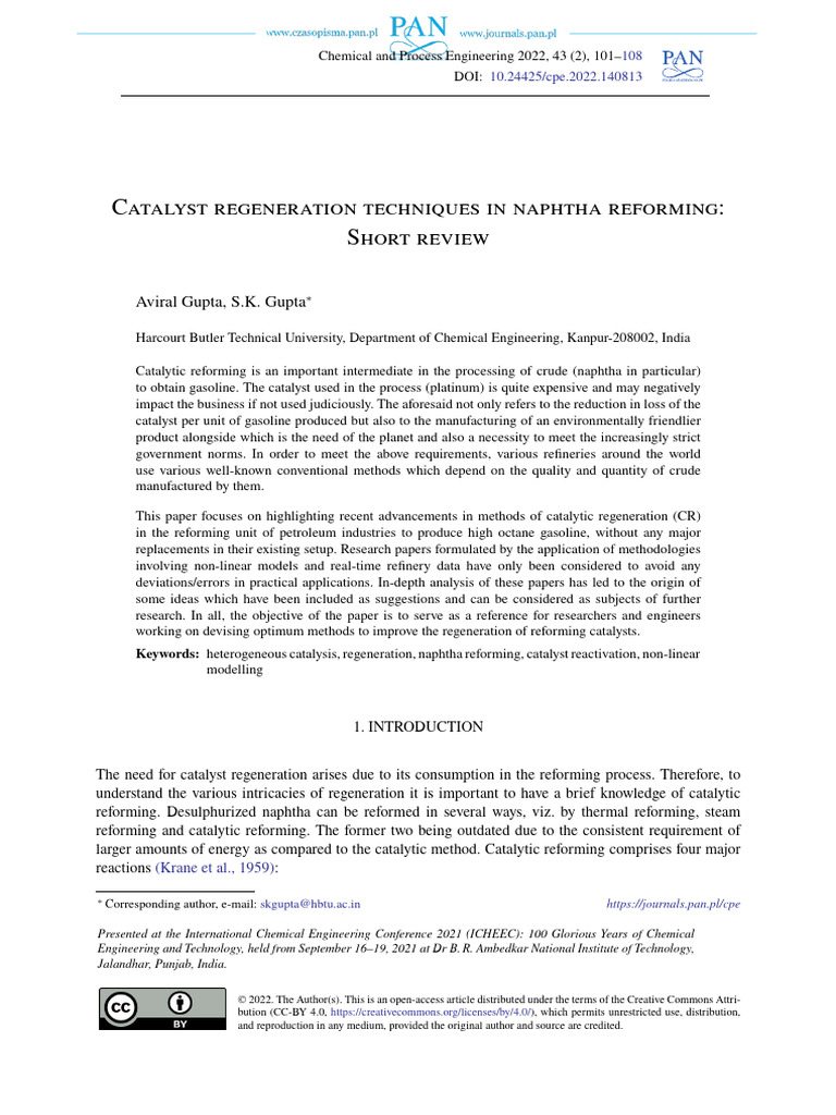 Catalyst Regeneration Techniques in | PDF | Catalysis | Industrial ...
