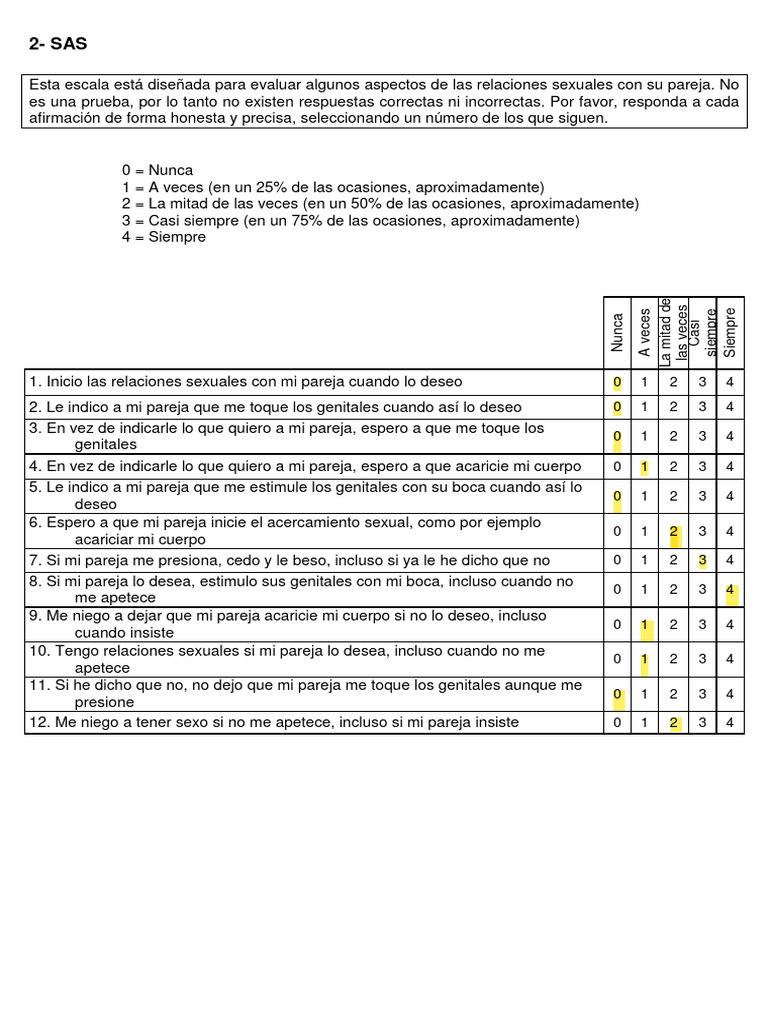 Instrumento SAS-12 Primeros Items | PDF