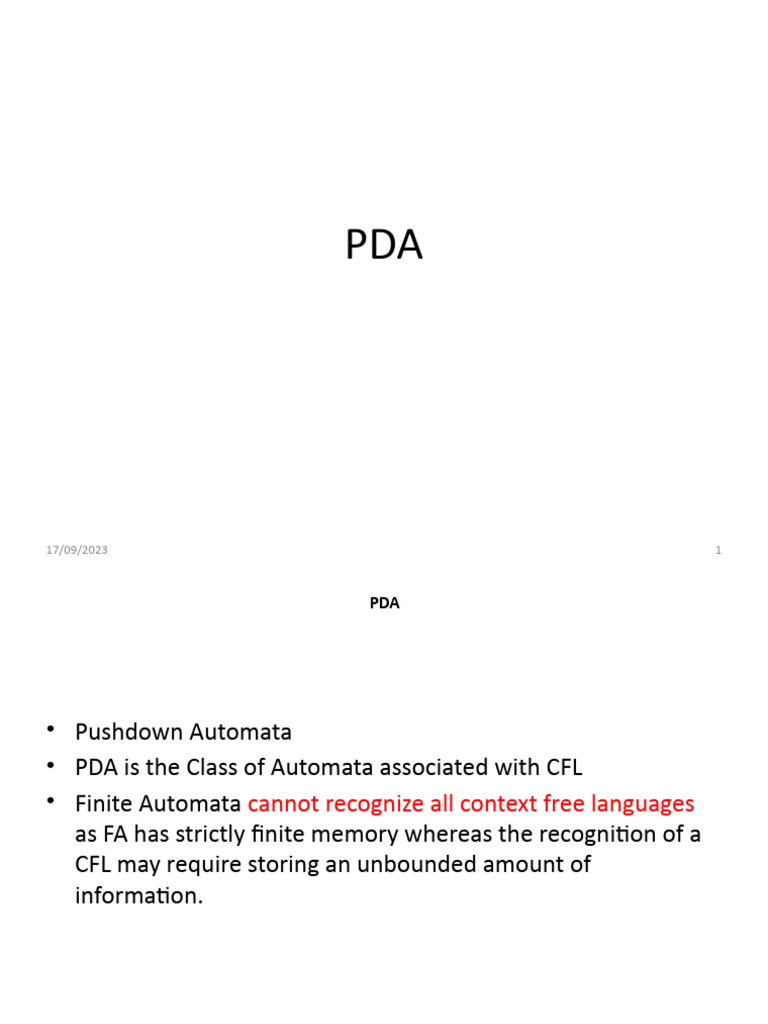 PDA | PDF | Mathematical Concepts | Formal Methods
