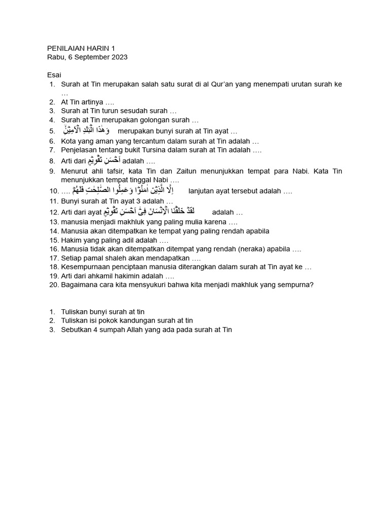 Penilaian Harin 1 Kelas 5 Pdf