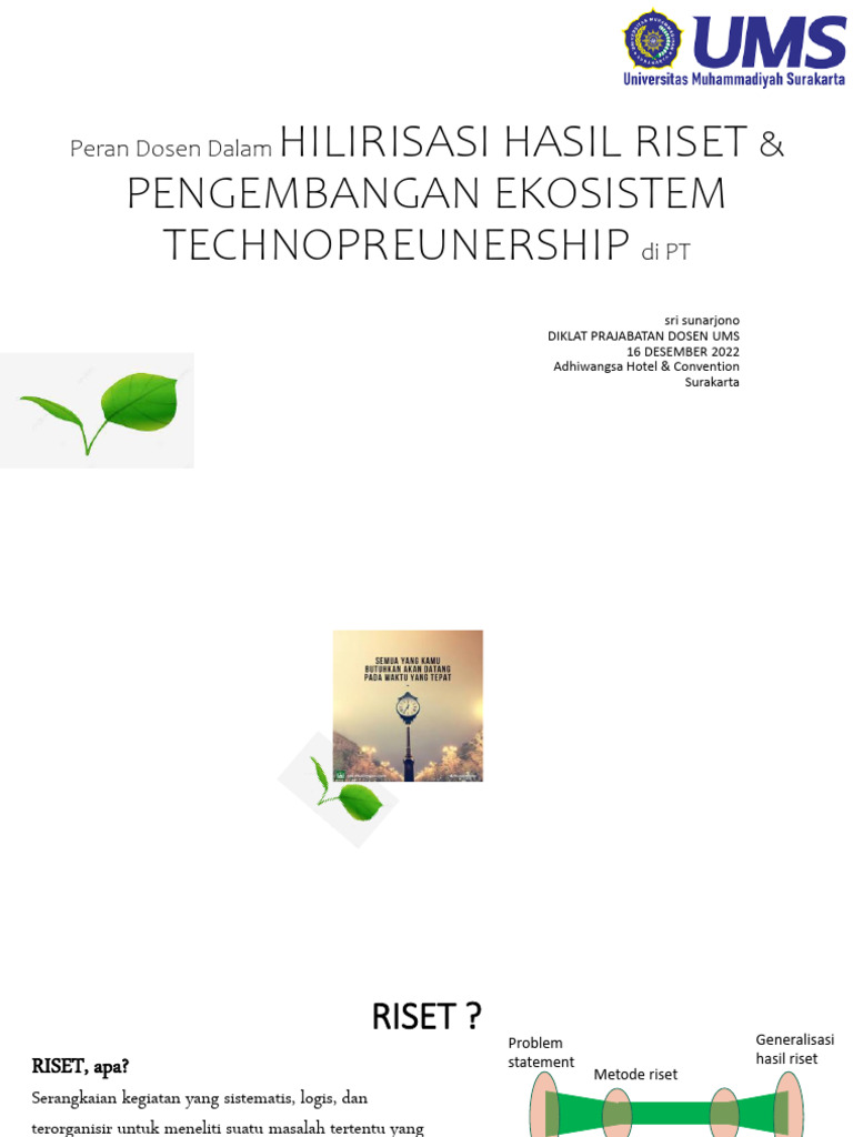Peran Dosen dalam Technopreneurship UMS | PDF | Seni
