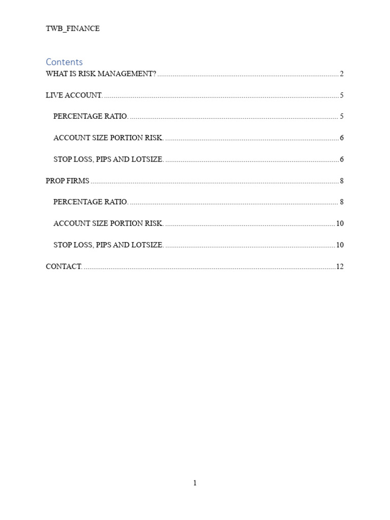 Risk Management for Prop Traders | PDF | Risk | Percentage