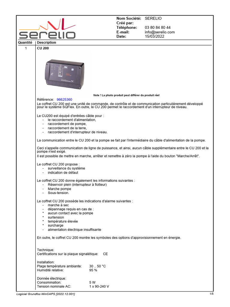 M30313 DOC Coffret CU200 | PDF