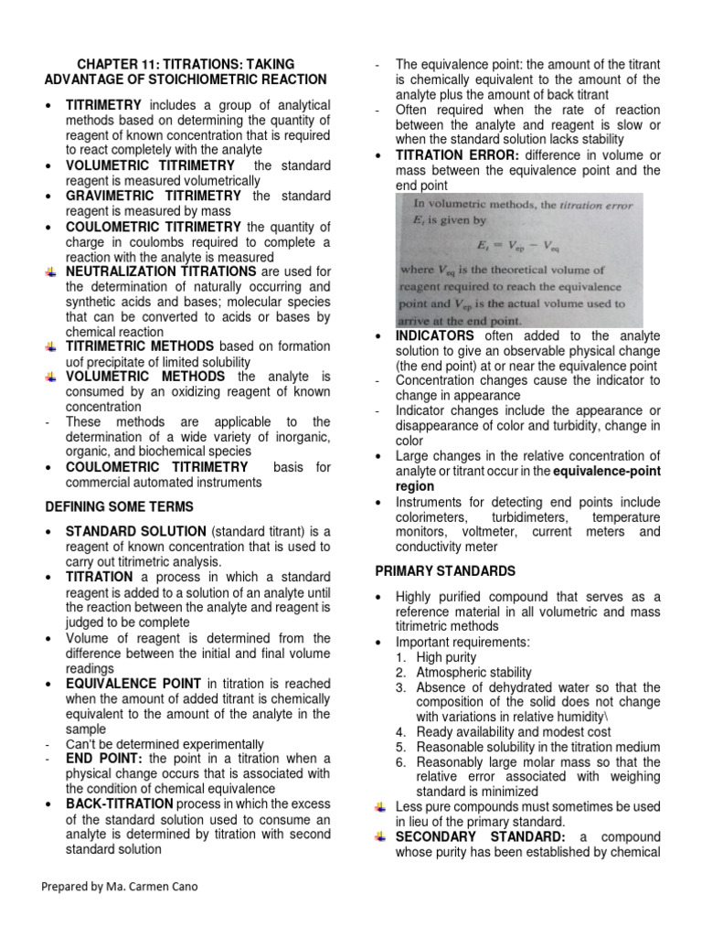 CHAPTER 11 Anachem | PDF | Titration | Chemistry