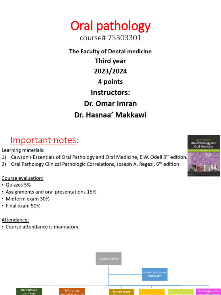 Oral Pathology Course Overview 2023-24 | PDF | Biopsy | Pathology