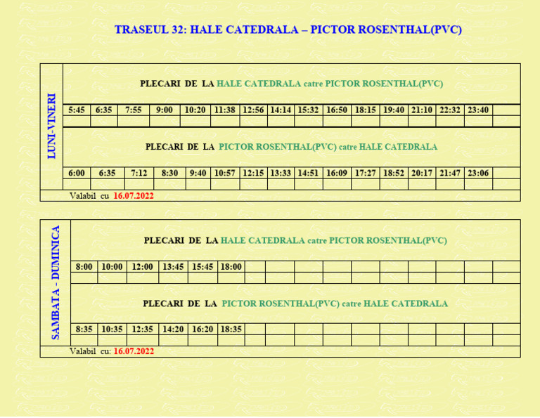 32 Program Traseu 32 Ploiesti | PDF