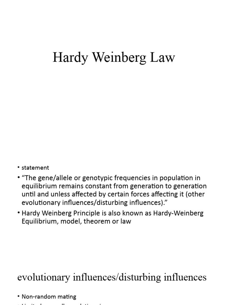 L02 Hardy Weinberg Law | PDF