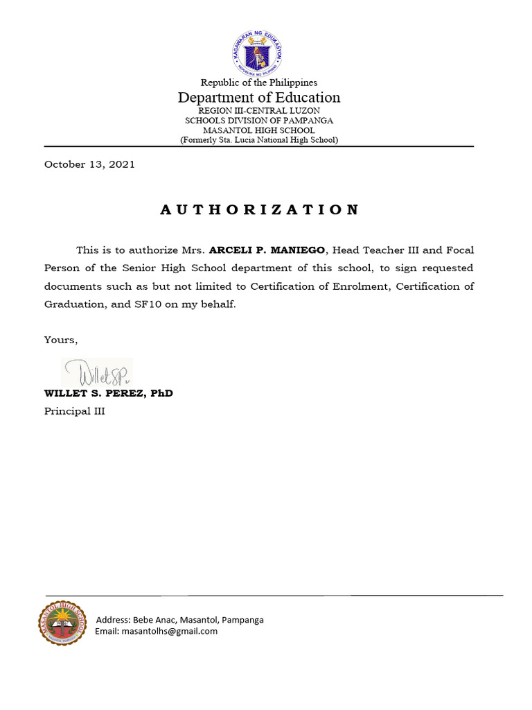 AUTHORIZATION | PDF