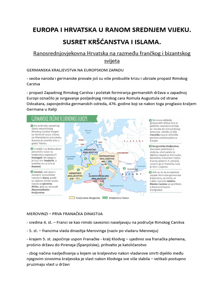 Europa I Hrvatska U Ranom Srednjem Vijeku | PDF