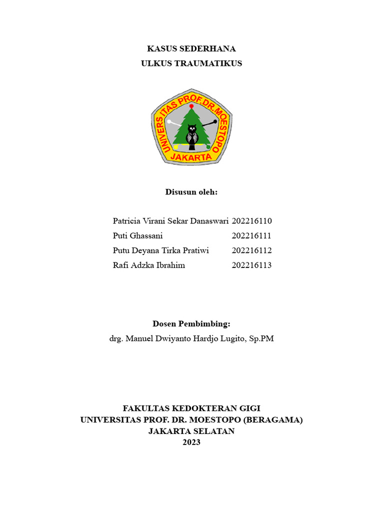 Kasus Sederhana Ulkus Traumatikus | PDF