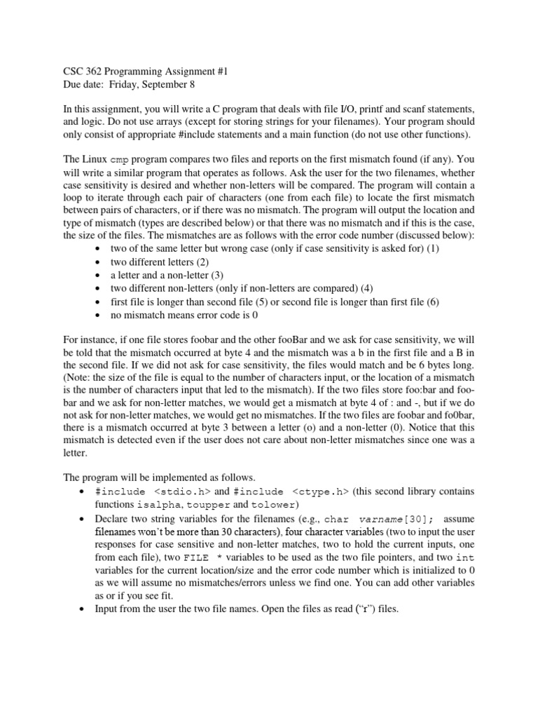 Programming Assignment 1 Pdf Control Flow Computer File 1382