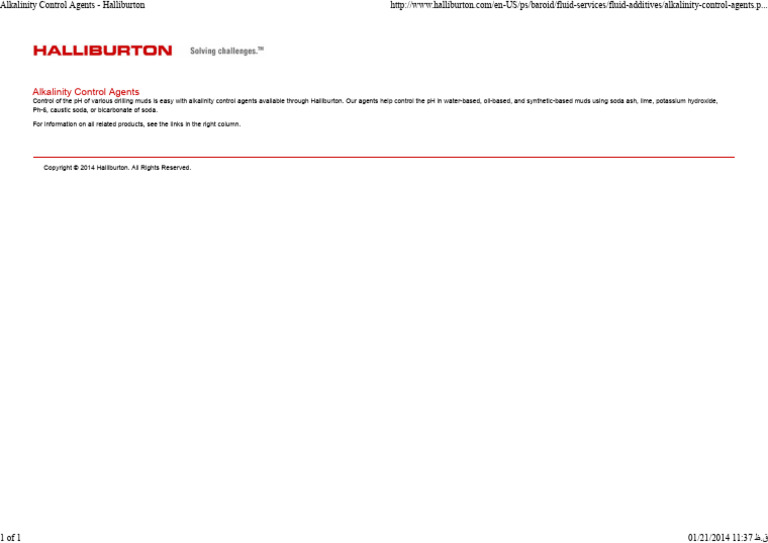 Alkalinity Control Agents - Halliburton | PDF