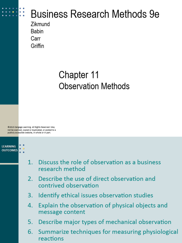 BRM 9e PPT CH 11 Instructor | PDF | Observation | Behavior