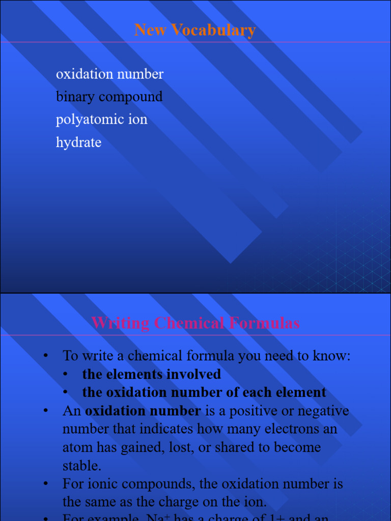 Chemistry Naming Compounds and Writing Formulas PPT 2 | PDF | Ion ...