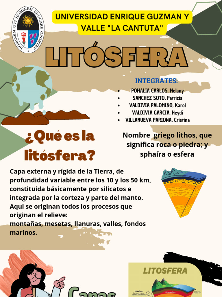 Definición y características de la litosfera | PDF | Tierra | Química
