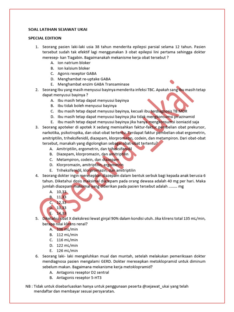 Latihan Soal Special Edition Khusus Klinis | PDF