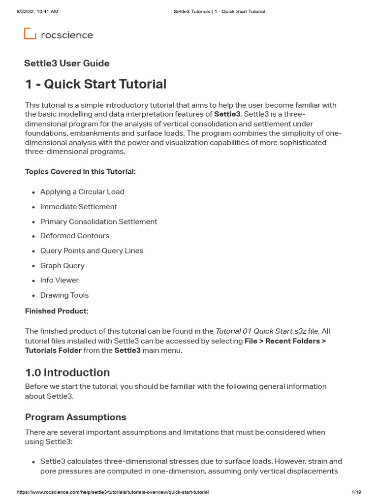 Settle3 Tutorials - 1 - Quick Start Tutorial | PDF Settle3 Tutorials - 1 - Quick Start Tutorial | PDF