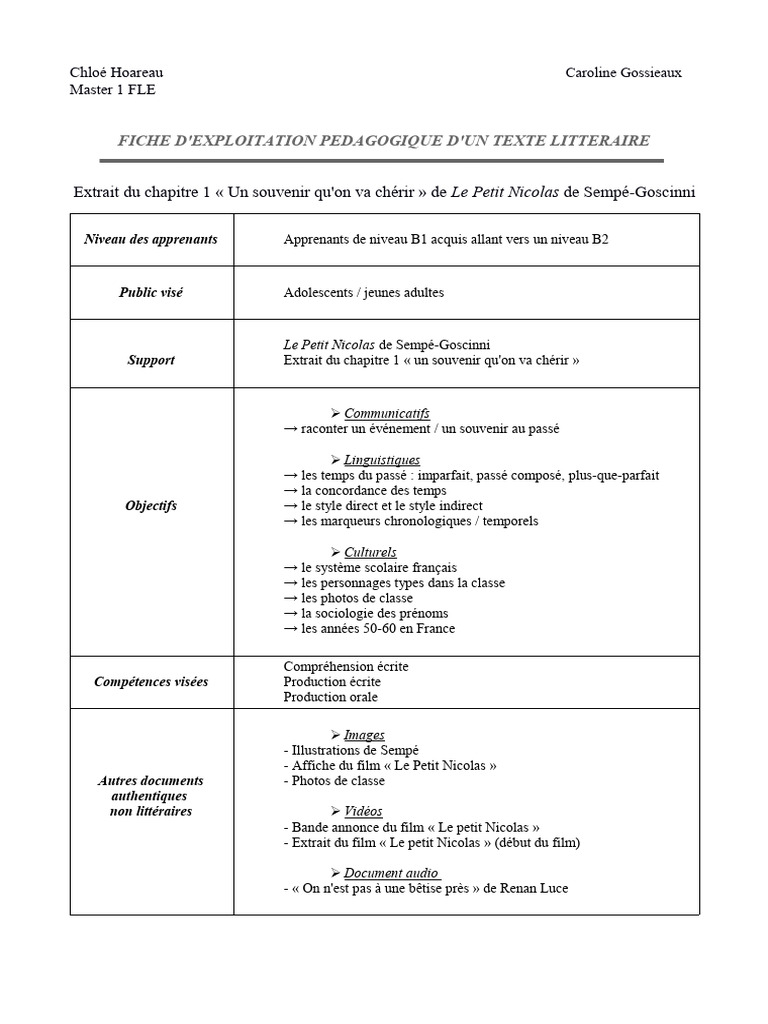 Le Petit Nicolas : Récits et Bêtises | PDF | Pédagogie