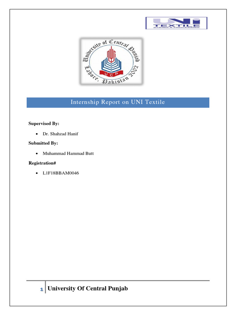 Internship Report | PDF | Textiles | Financial Capital