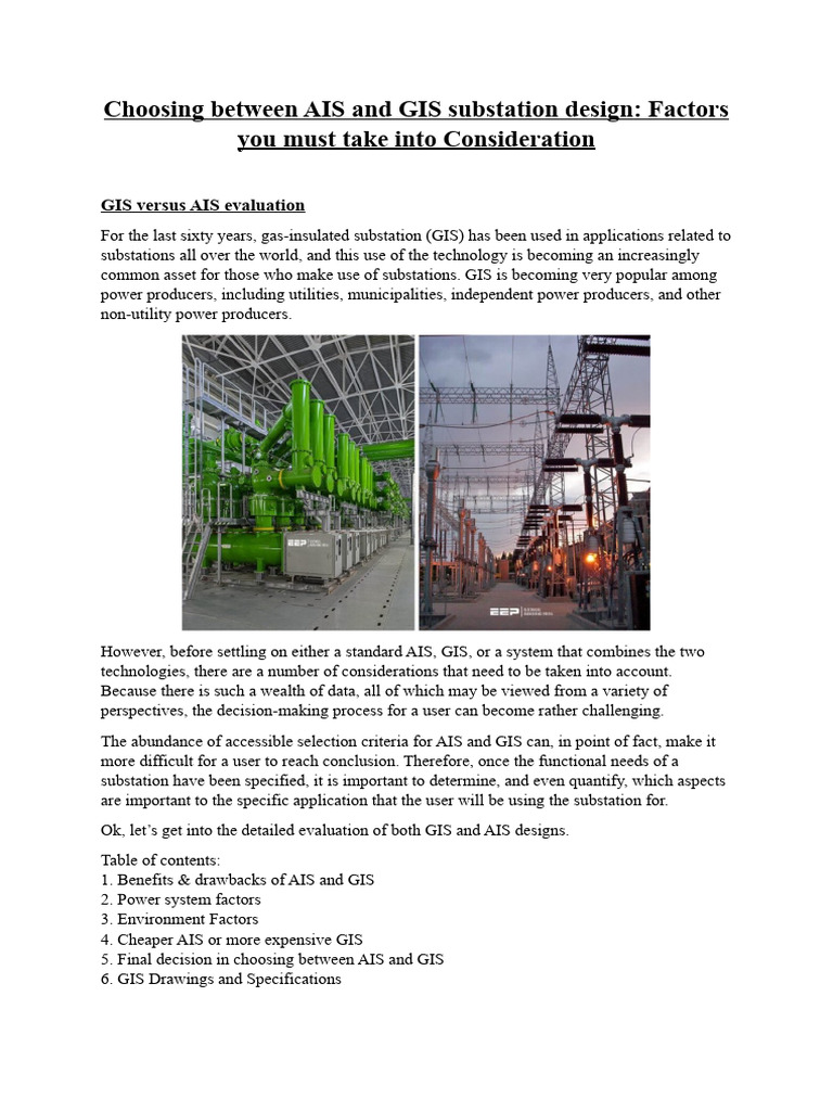 AIS Vs GIS (EN) | PDF | Electrical Substation | Geographic Information ...