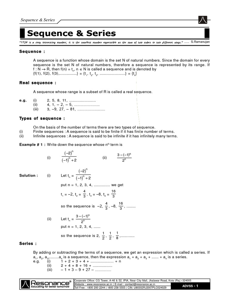 Sequence Series | PDF Sequence Series | PDF