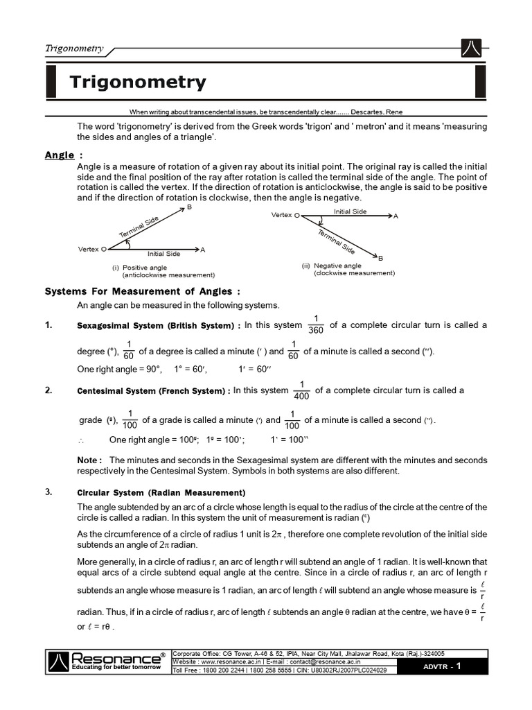 Trigonometry Pdf Trigonometric Functions Euclidean Geometry