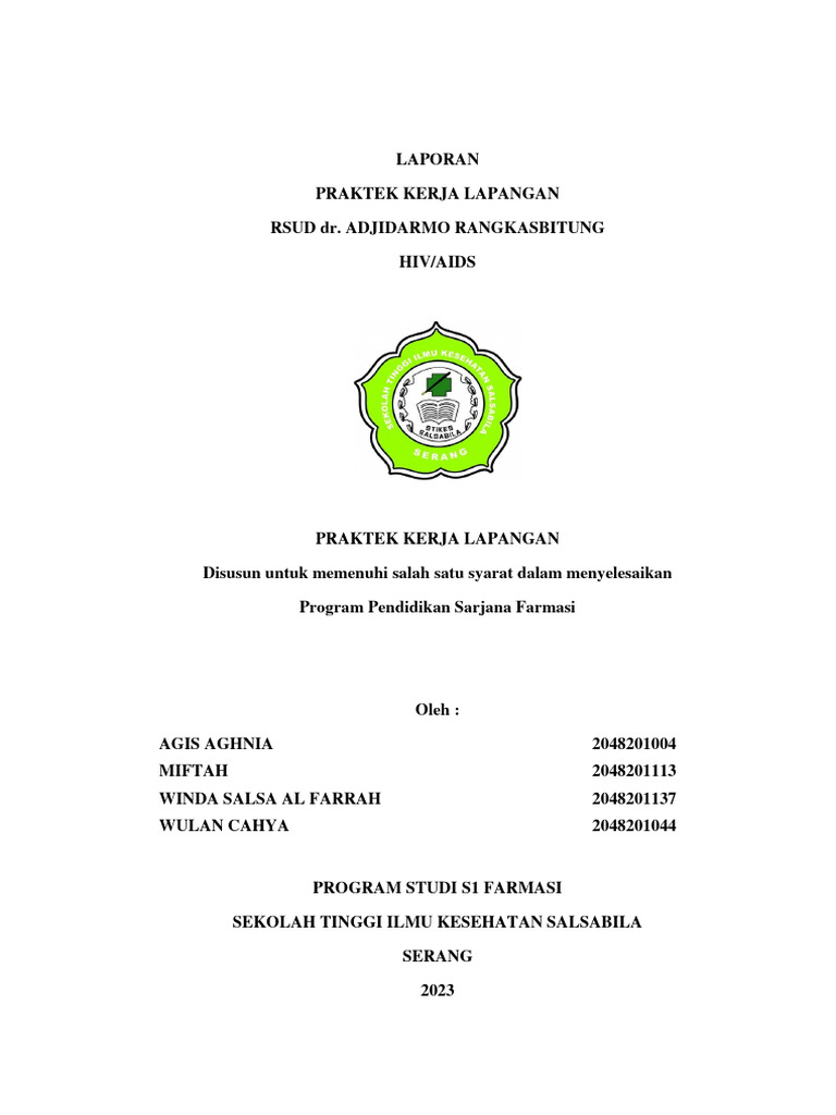 Laporan Resmi PKL Rsud Adjidarmo PDF | PDF | Sains & Matematika