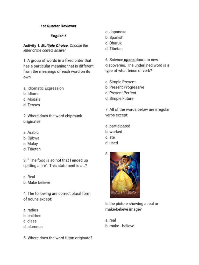 1st Q Reviewer - English | PDF | Grammatical Tense | Verb