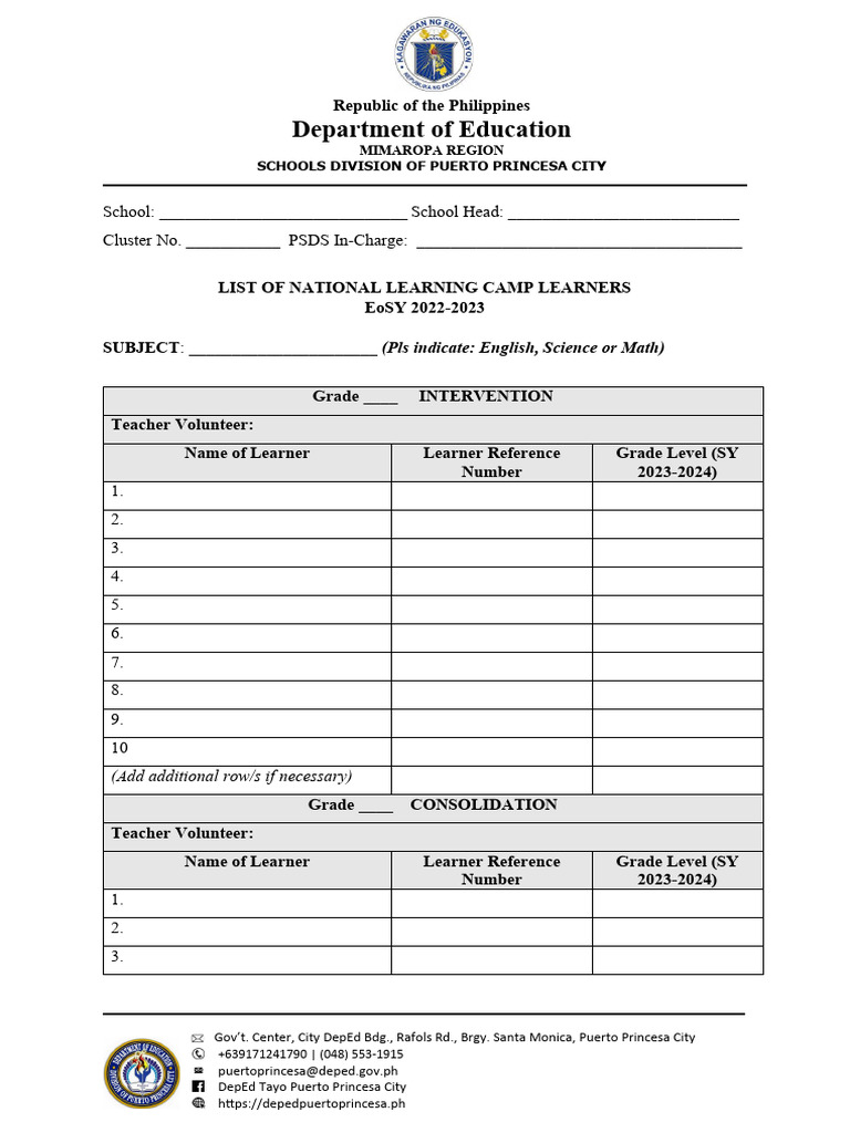 List of NLC Learners 1 | PDF