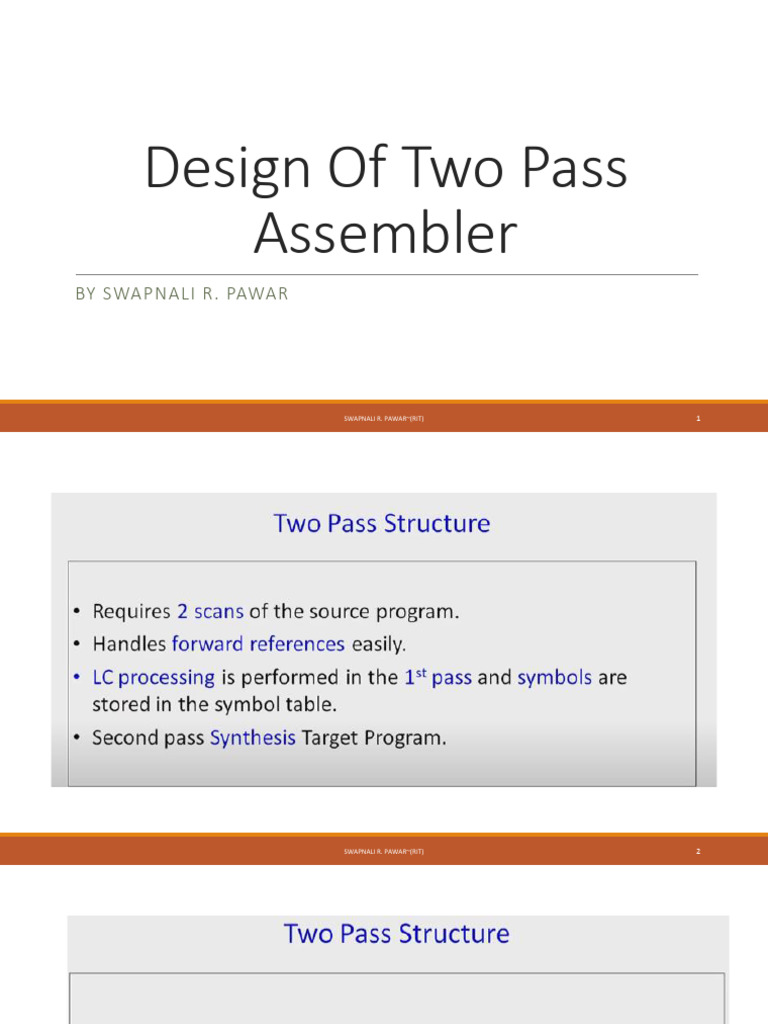 10.design of Two Pass Assembler | PDF | Assembly Language | Computer Program