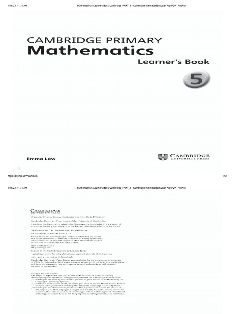 Mathematics 5 Learners Book Cambridge - PART - 1 - Cambridge ...