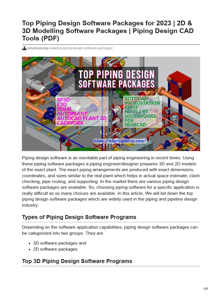 Top Piping Design Software 2023 | PDF | Computer Aided Design | Auto Cad