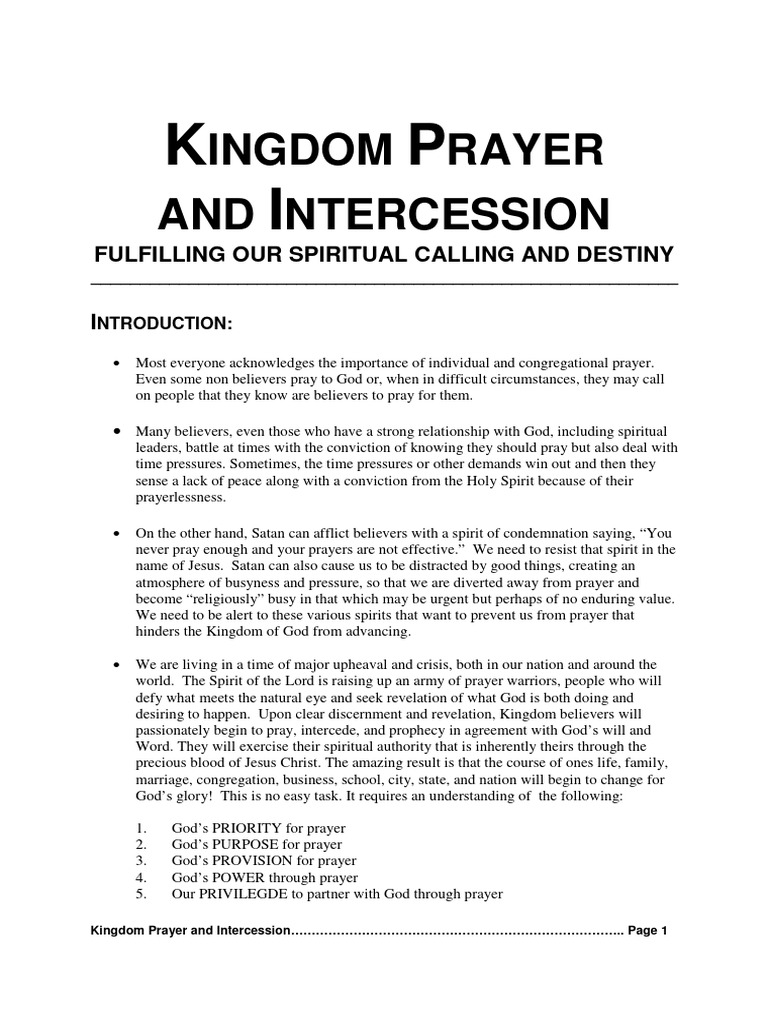 Teacher Kingdom Prayer Intercession Revised 1107 | PDF